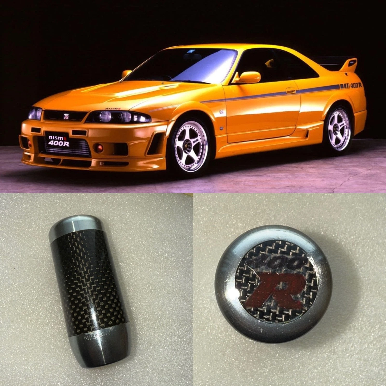 NISSAN CARBON SHIFT KNOB OPTIONAL NISMO 400R RARE OLD LOGO R33 R32 ...